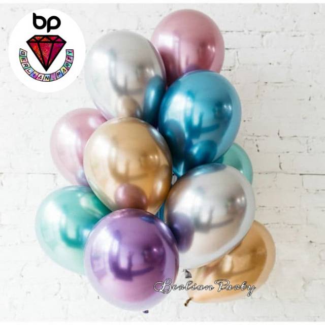Jual Balon Latex Metalik Chrome / Ballon Chrome 12inch | Shopee Indonesia