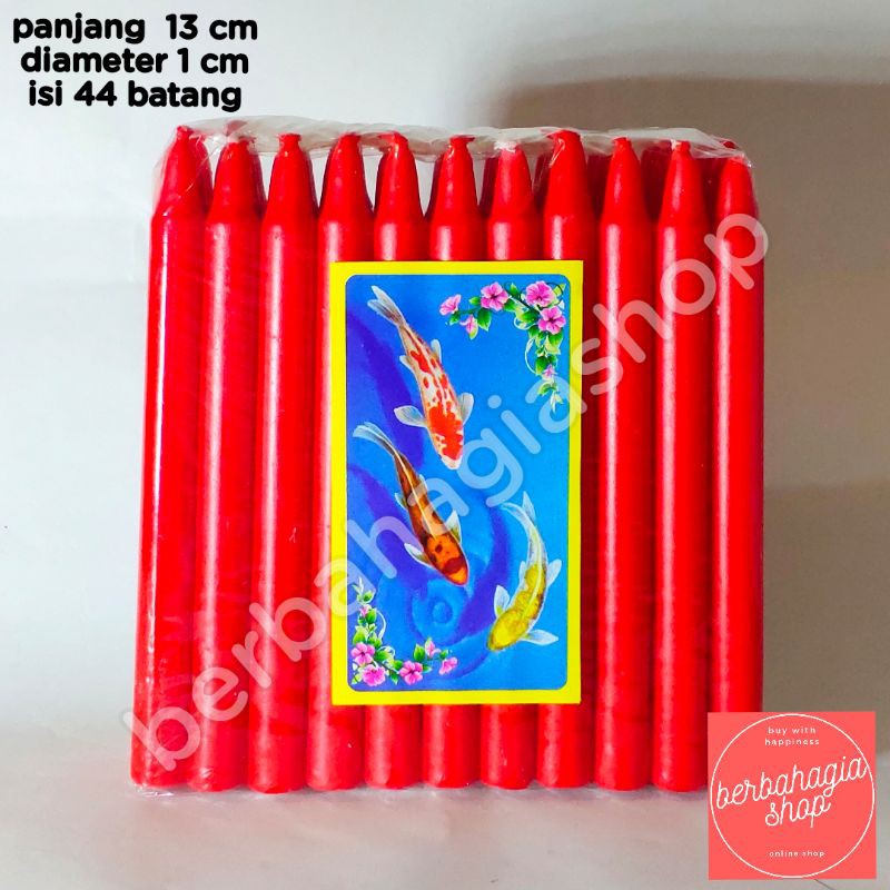 Jual Lilin Merah Isi 44 Batang / Lilin Merah / Red Candle | Shopee ...