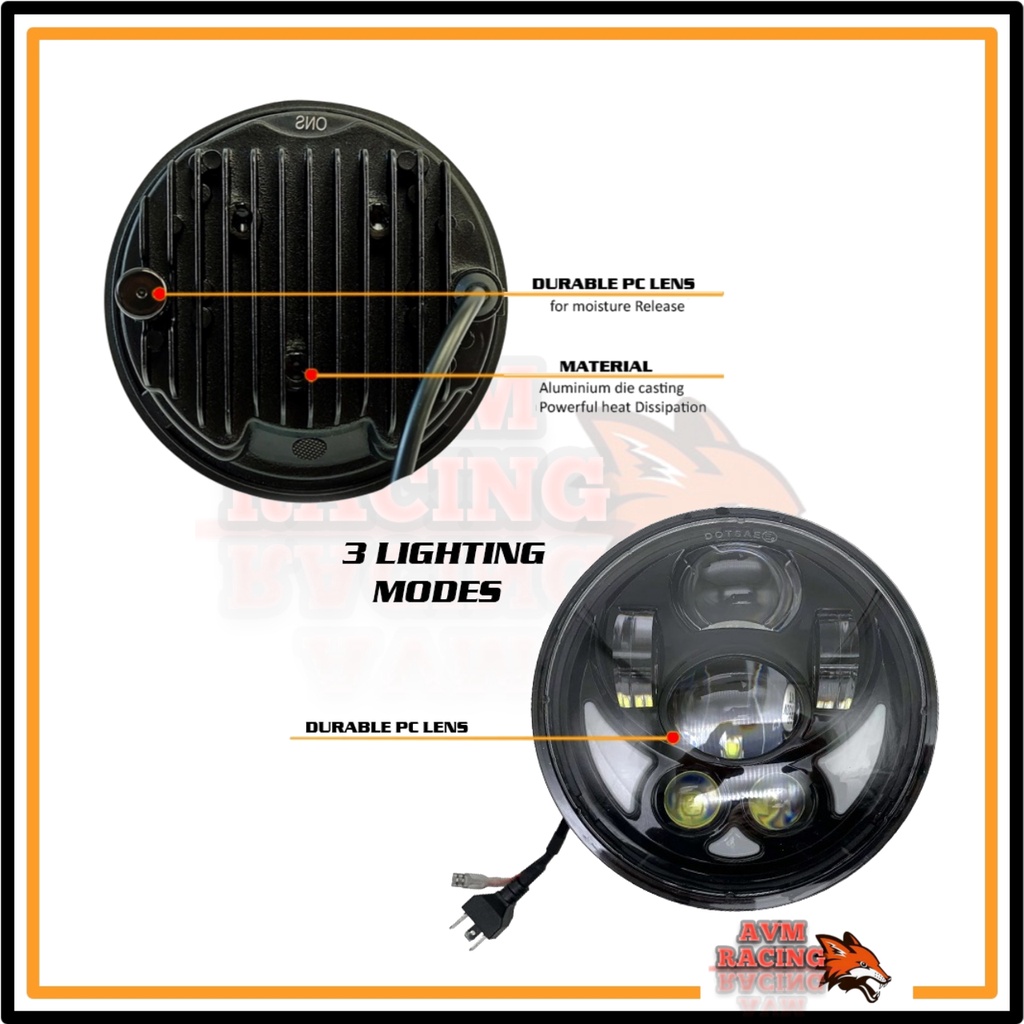 Jual headlamp led ONS kode 4822 - lampu led 5.75inch Vespa Matic ...