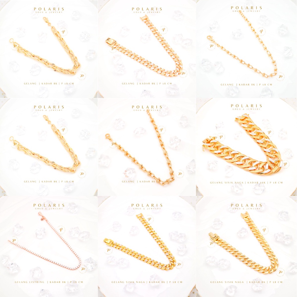 Jual Gelang Sisik Naga Variasi Cukit 2 Warna Perhiasan Emas Kuning ...