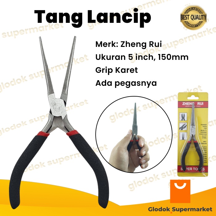 Jual Tang Lancip Jepit 5 inch Zheng Rui Long Nose Pliers 150mm Cucut | Shopee Indonesia