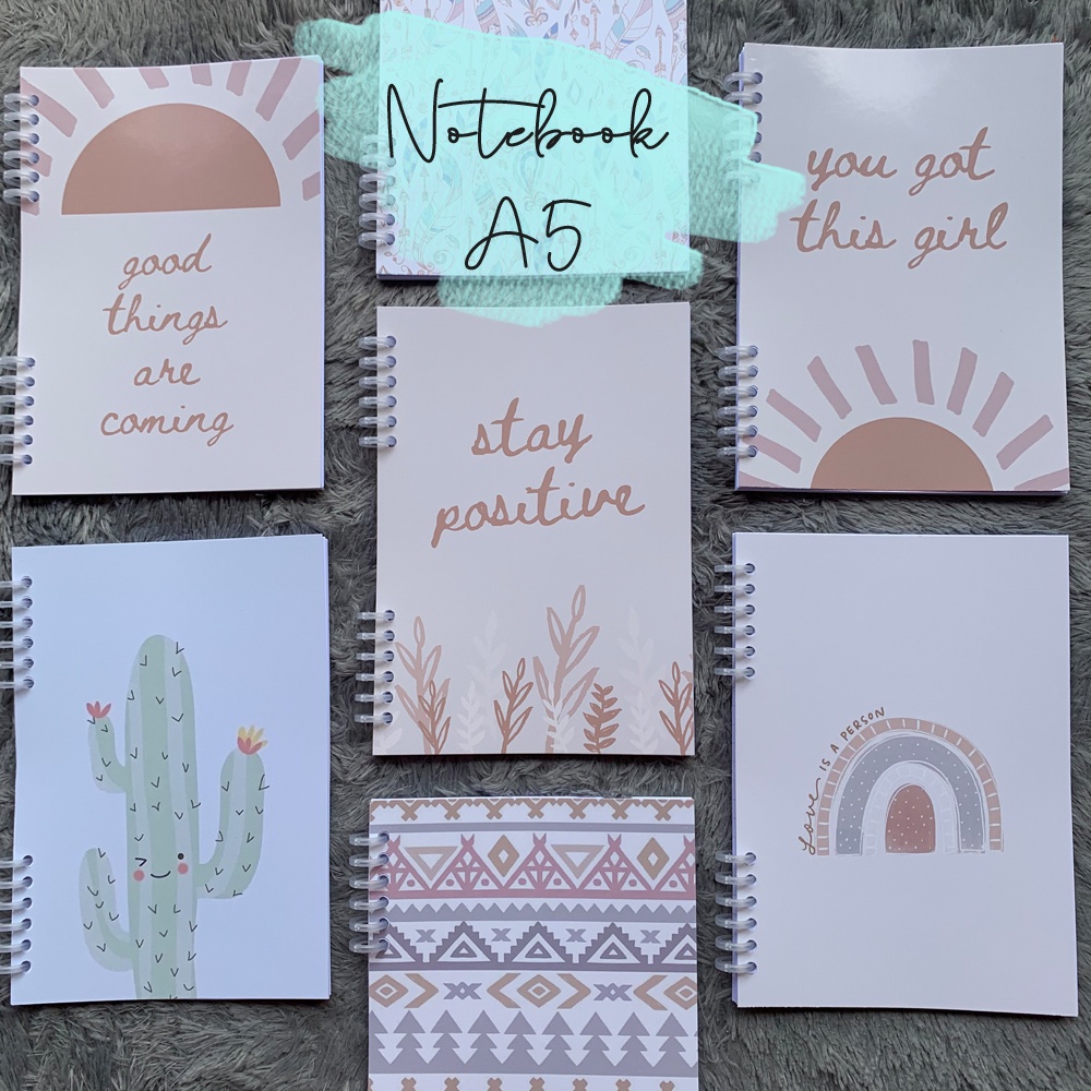 Jual NOTEBOOK A5 AESTHETIC BOHEMIAN BUKU TULIS BESAR / NOTEBOOK / BUKU ...