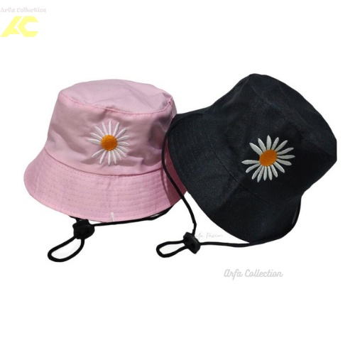 Jual Topi Anak Bordir Bunga Daisy Bulak-Balik Ada Talinya /Topi anak ...
