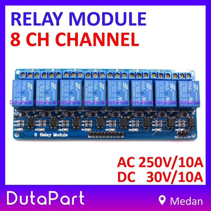 Jual Relay Module 8 CH Channel 250VAC 30VDC 10A 5V With Optocoupler ...