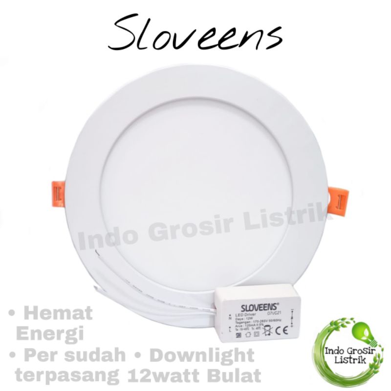 Jual Downlight LED 12watt Bulat Sloveens Lampu LED Panel 12w 5in 6500K ...
