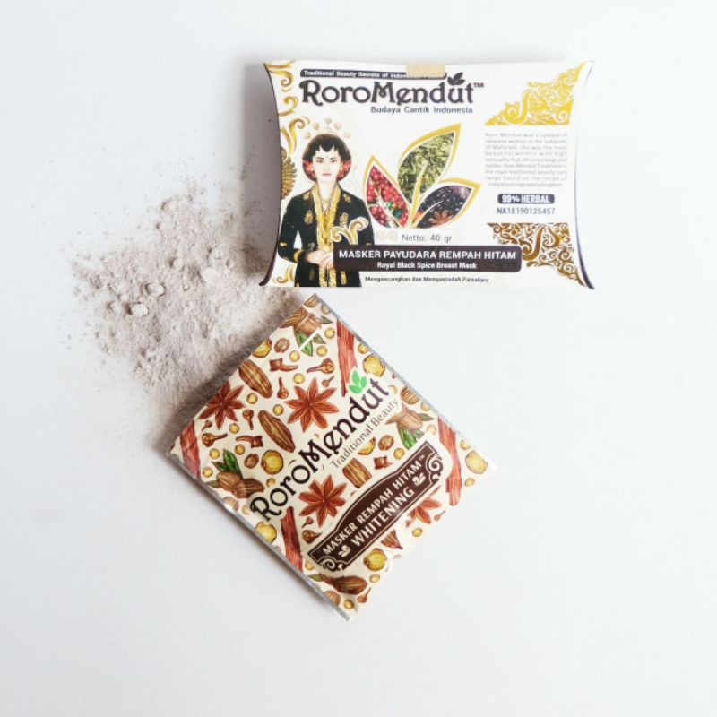 Jual Roro Mendut masker payudara rempah hitam | Shopee Indonesia