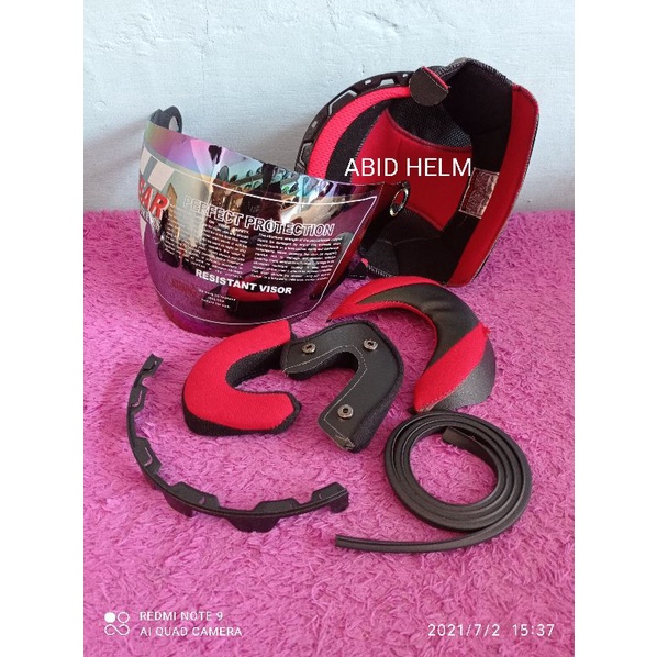 Jual Busa helm nhk predator fullset dan kaca visor helm warna pelangi ...