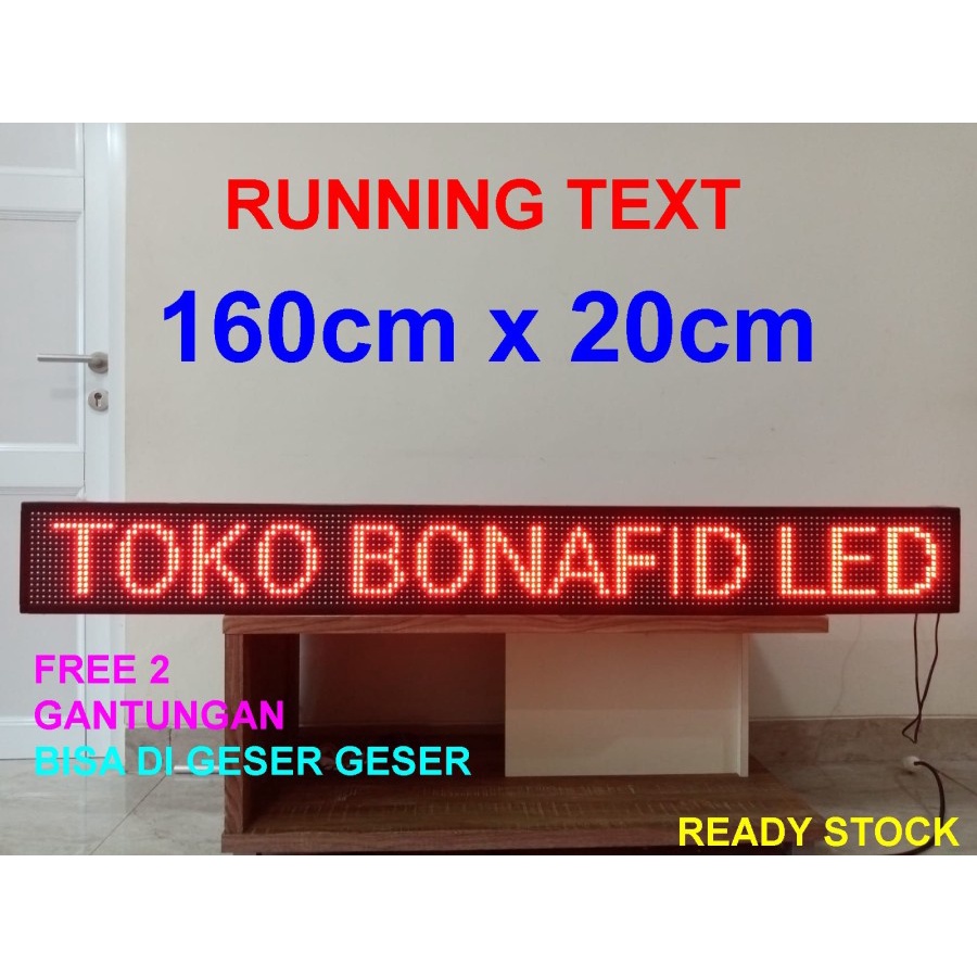Jual Running Text Tulisan Berjalan LED Display 1.7m x 20cm Merah ...