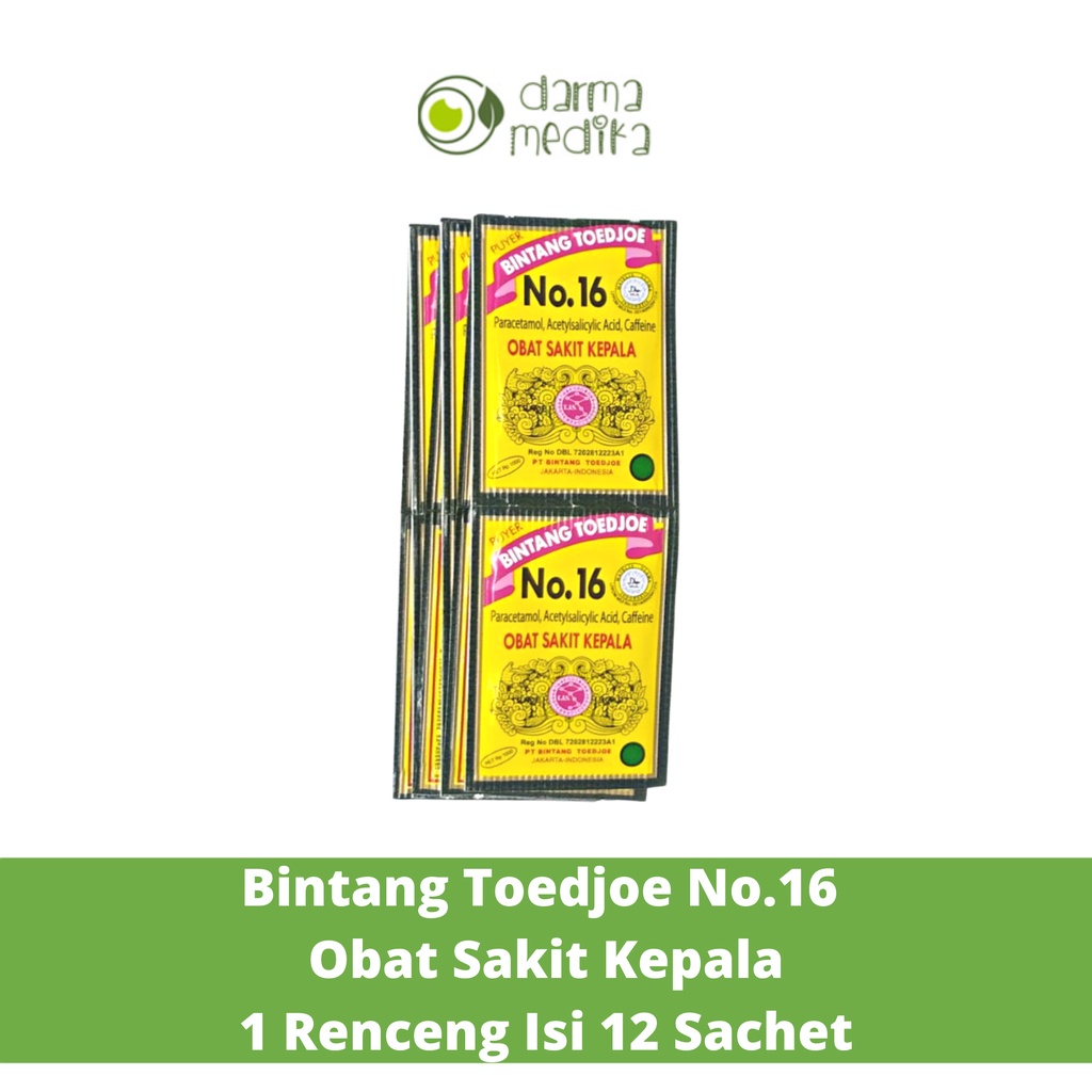 Jual Bintang Toedjoe No.16 Obat Sakit Kepala (isi 12 bungkus) | Shopee ...