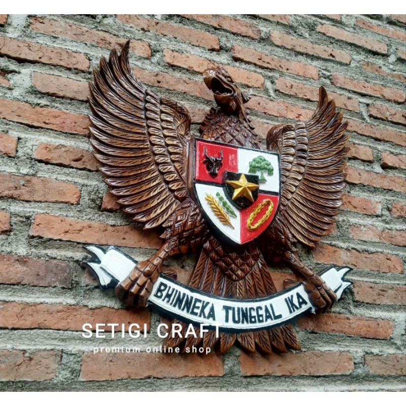 Jual Hiasan Dinding Garuda Pancasila Jati Size 30 cm | Shopee Indonesia