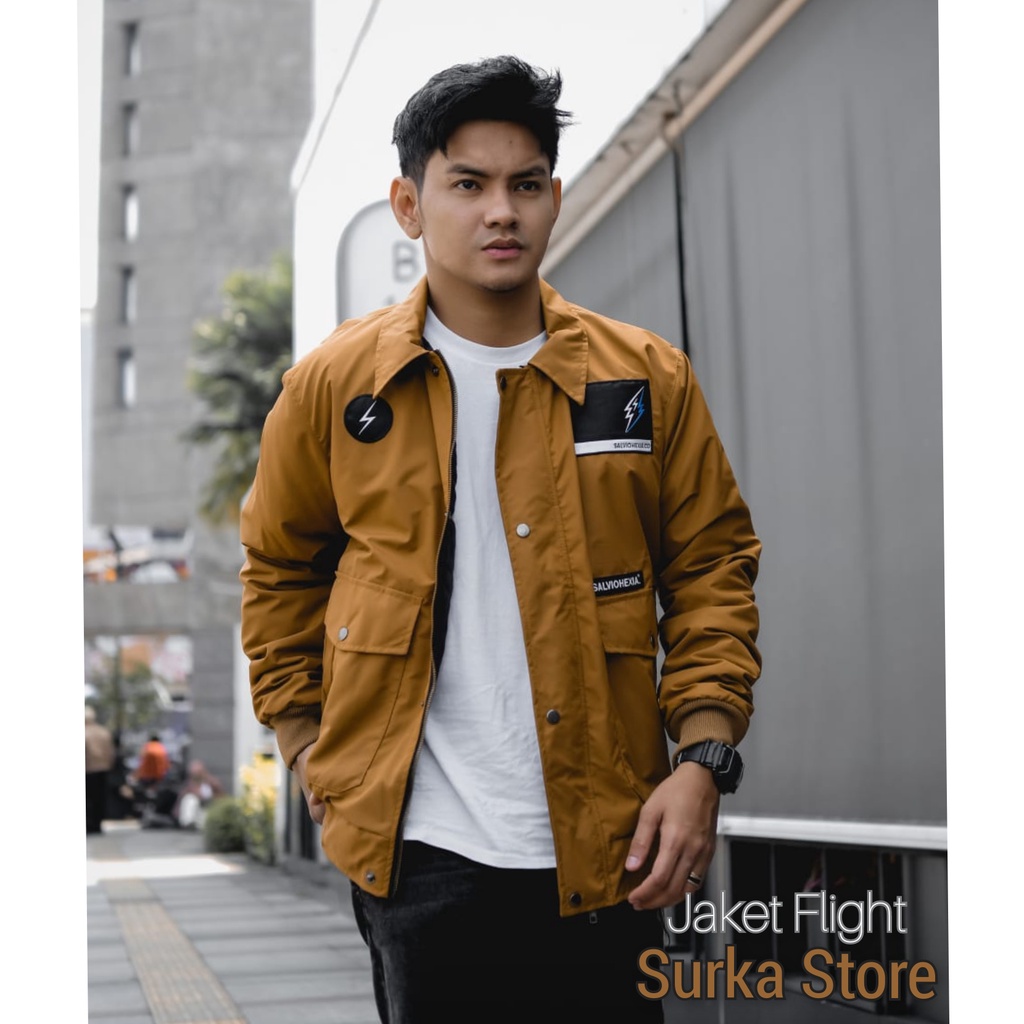 Jual JAKET FLIGHT PRIA MOTIF SIMPLE LAPISAN DALAM TEBAL TERKECE ...