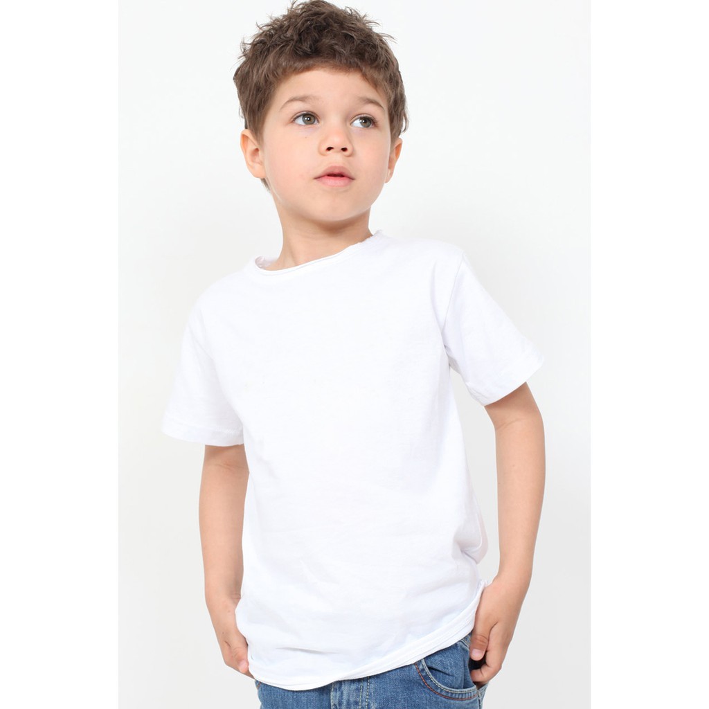 Jual KAOS POLOS ANAK PUTIH BW LENGAN PENDEK COMBED 30s BAJU KAOS KIDS UMUR - PLS | Shopee Indonesia