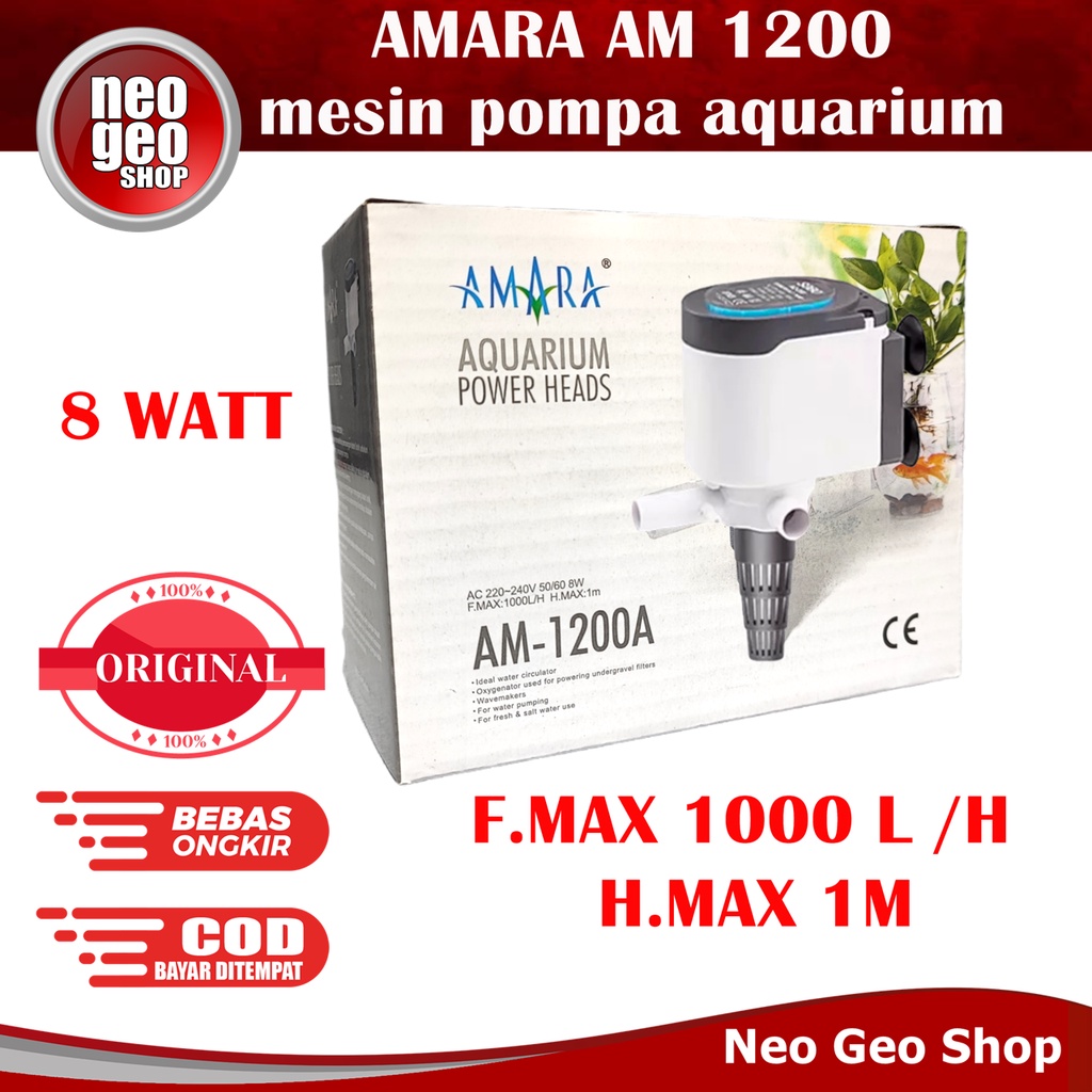 Jual Amara AM 1200A AM 1200 AM1200 A Mesin Pompa Power Head Aquarium ...