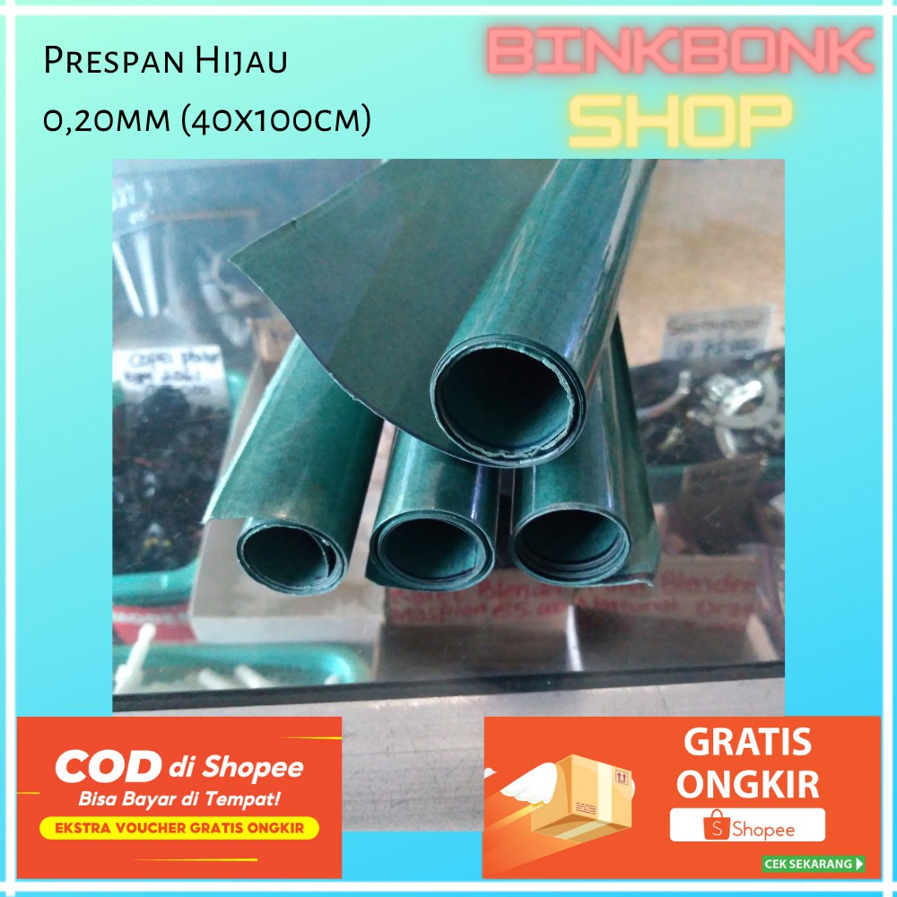 Jual Prespan Hijau Tebal 0.20 mm Ukuran 40x100 cm Kertas Pelapis Gulung ...