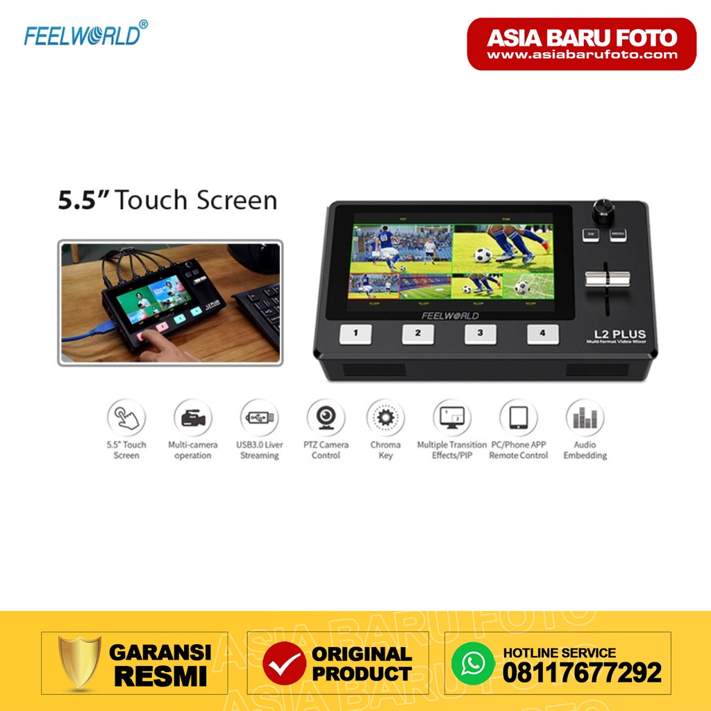 Jual Feelworld L2 Plus Multi Camera Video Mixer Switcher 55 Inch ...