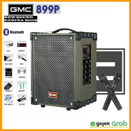 Jual Speaker Portable GMC 899P Bluetooth Karaoke 2 Mic Wireless High ...