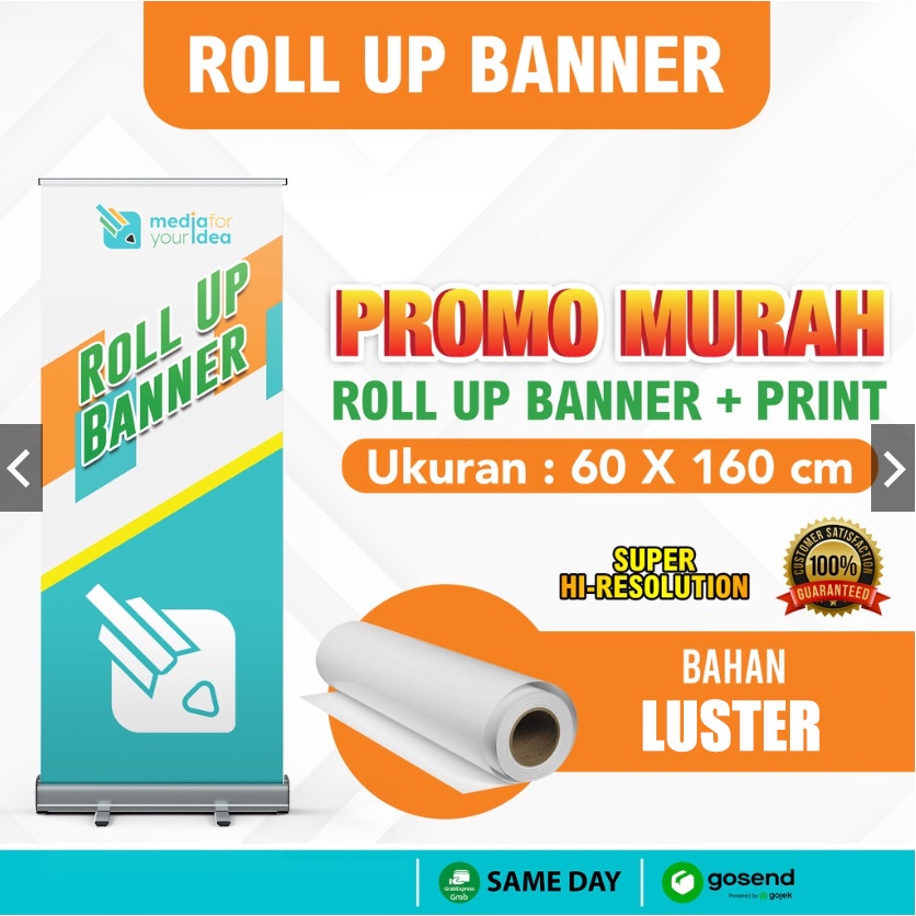 Jual Roll Up Banner 60 X 160 cm + Print / Cetak / Gambar Bahan Luster | Shopee Indonesia