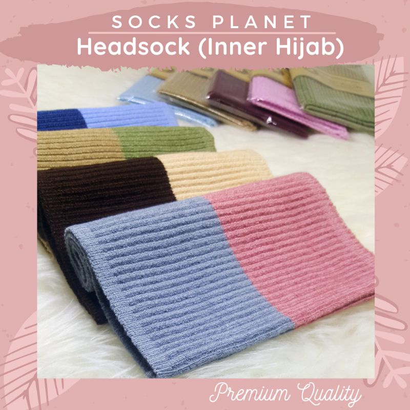 Jual SOCKS PLANET Inner Hijab Twotone Ciput Rajut Knit Model Salur Dua ...
