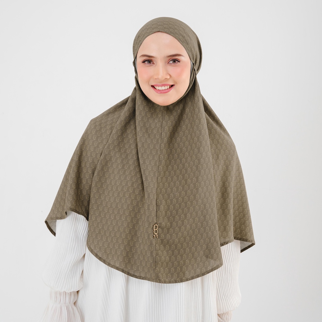 Jual DOA - Baiti Signature Monogram Khimar - Olive | Shopee Indonesia