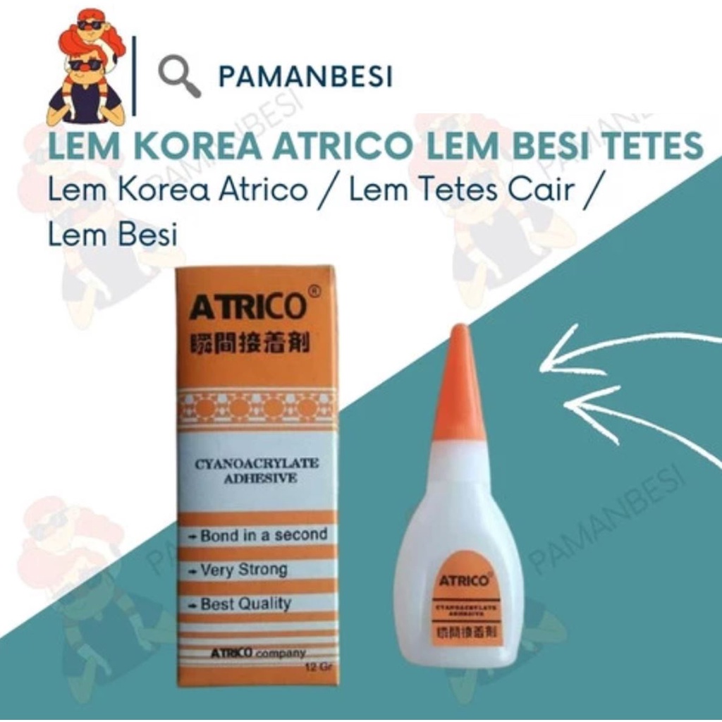 Jual LEM KOREA ATRICO / LEM BESI / LEM TETES CAIR | Shopee Indonesia
