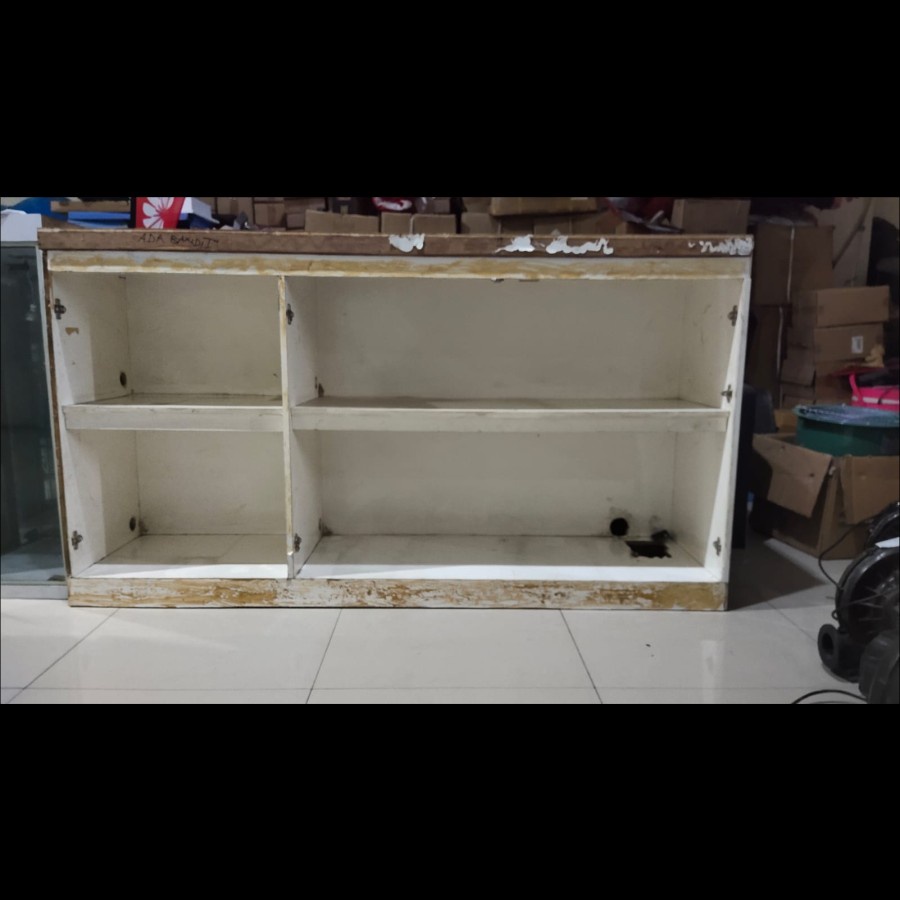 Jual LEMARI RAK KAYU TANPA PINTU PAJANGAN DAN BARANG SERBAGUNA SECOND ...