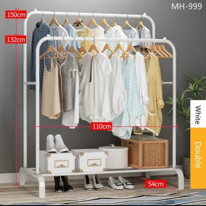 Jual Garment Rack Gantungan Pakaian Double Clothes Hanger Rak Pakaian | Shopee Indonesia