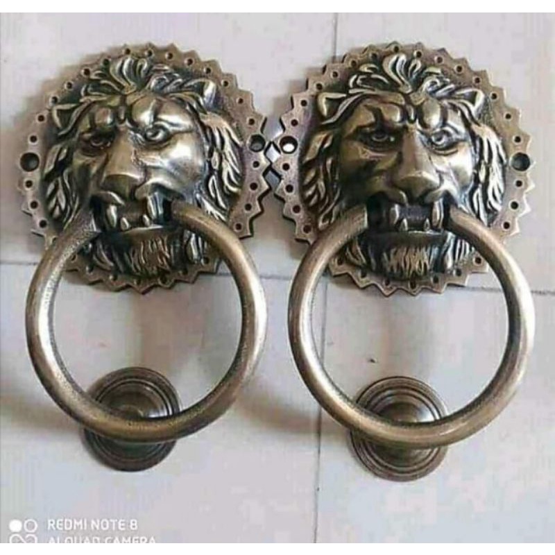 Jual Tarikan pintu sekaligus ketukan pintu gebyok Motif singa | Shopee ...