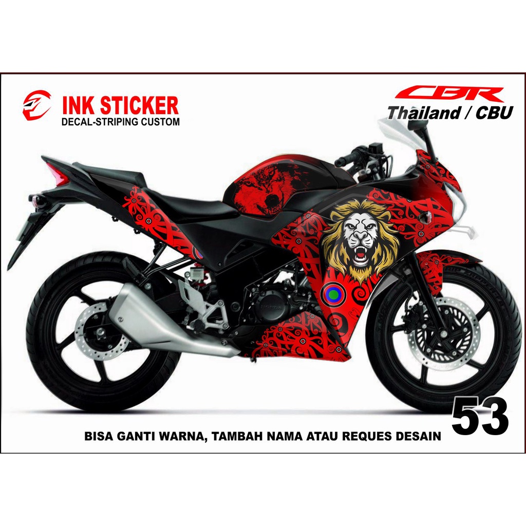 Jual Sticker Decal CBR THAILAND, CBR CBU 150R / 250R 53 fullbody ...