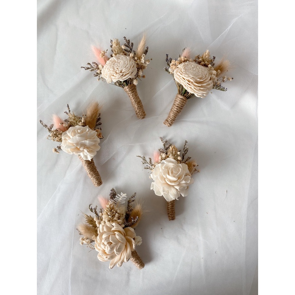 Jual Corsage Boutonniere Pengantin Pria Bunga Kering Bunga Saku Jas ...