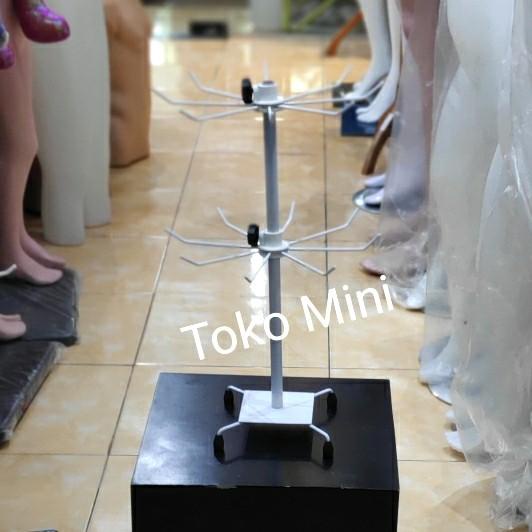 Jual PAJANGAN RAK MATAHARI 2 SUSUN DISPLAY PUTER, KAKI STABIL PUTIH (1 ...