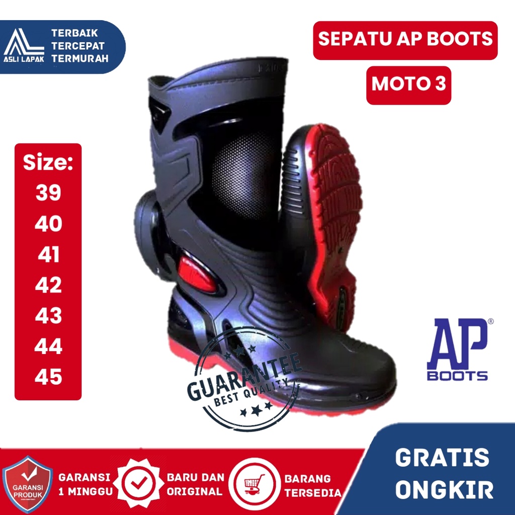 Jual Promo! Sepatu Ap Boots Bot Boot Karet Pvc Anti Tembus Air Moto 3 ...