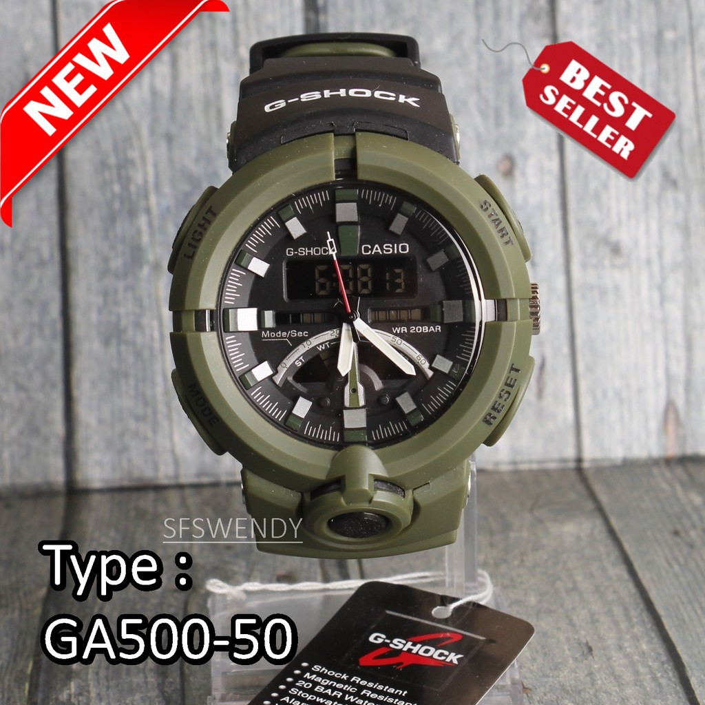 Jual G Shock Casio GA 500 Frogman Hijau Hitam Army Military Jam tangan ...