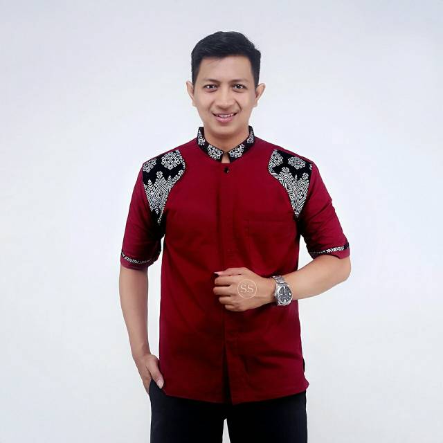 Jual Baju batik pria hem kolo btik kombinasi Batik Pekalongan seragam ...