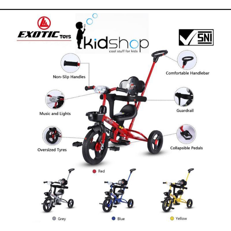 Jual [KID] SEPEDA RODA TIGA BMX TRICYCLE STROLLER ANAK EXOTIC Plus MUSIK LED, DORONGAN, CANOPI ...
