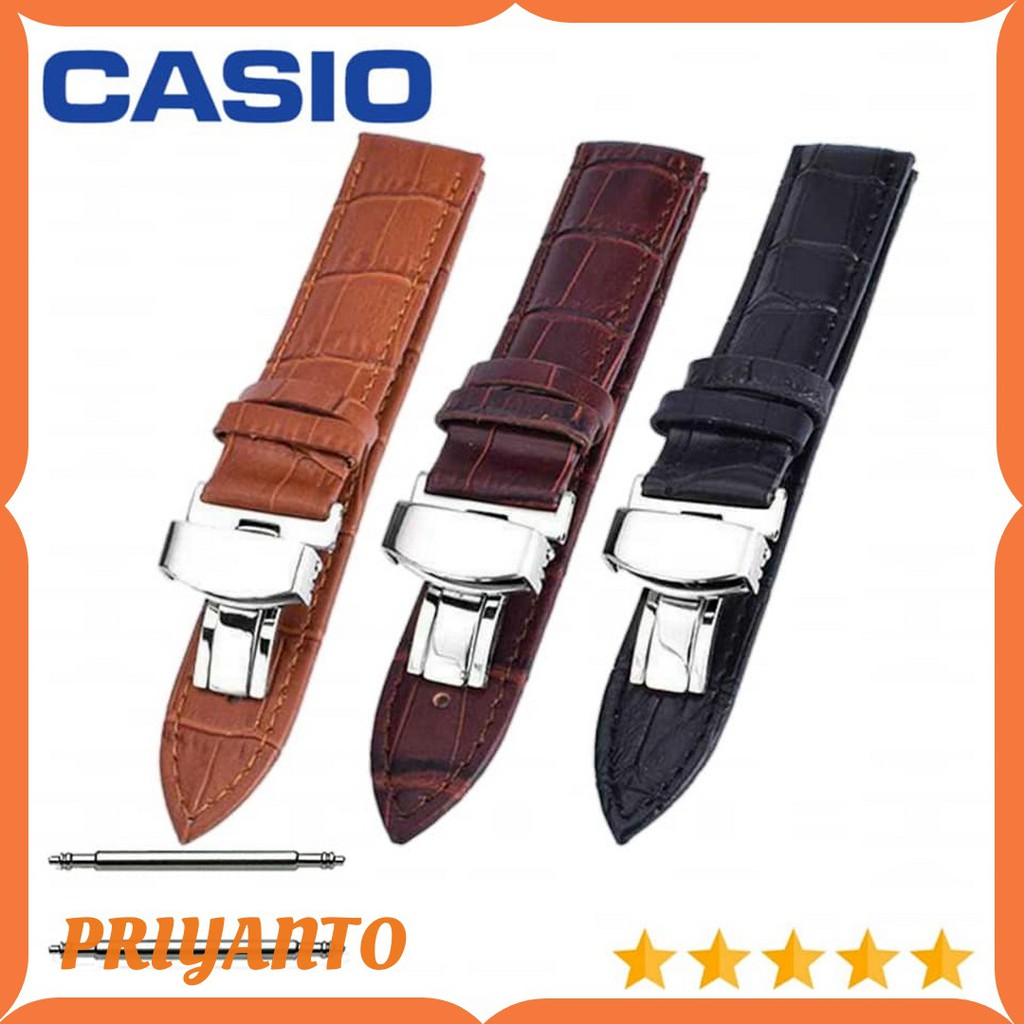 Jual Tali Strap Jam Tangan Kulit Leathres Casio MTP Casio Ediface 18 20 ...