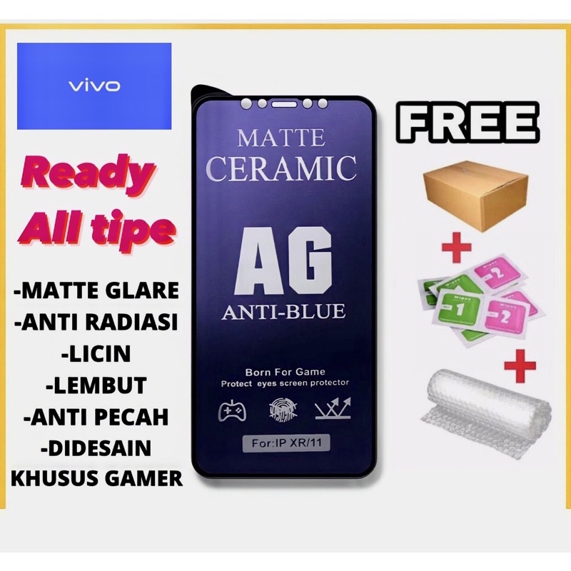 Jual Anti Gores Pelindung Layar Screen Guard Tempered Ceramic Anti Blue Matte VIVO V15 Y12 Y12I ...