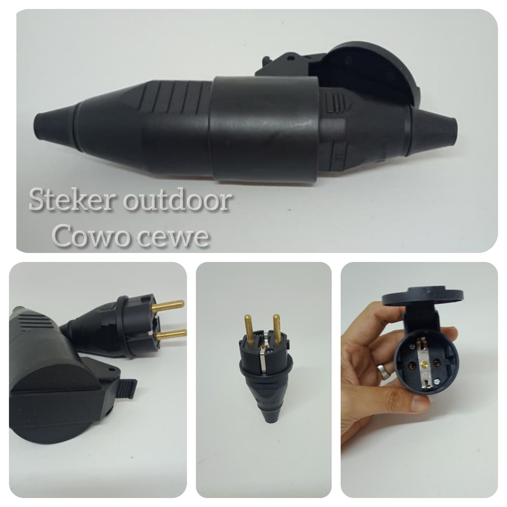 Jual Steker Industri Outdoor Cowo Cewe Colokan Listrik IP65 Waterproof ...