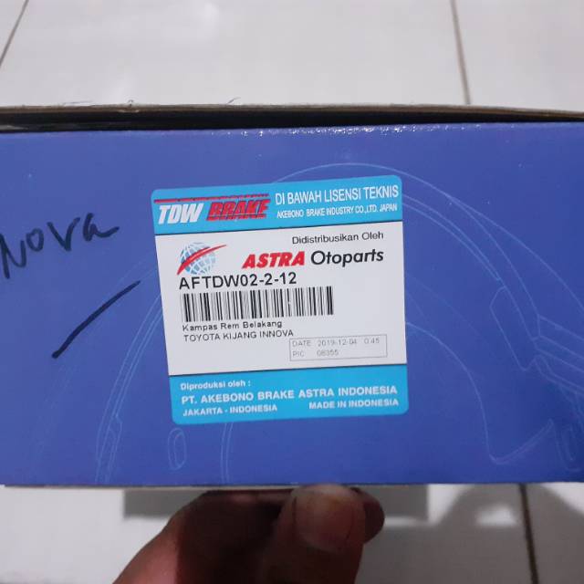 Jual brakeshoe kampas rem belakang innova/Kijang EFi Diesel tdw ori 100 ...