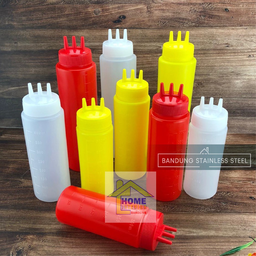 Jual Botol Saos 3 lubang Dengan garis Dispenser botol buat saos botol ...