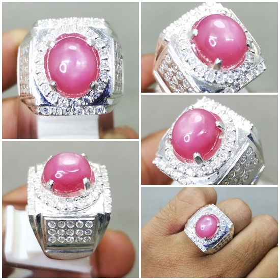 Jual Batu Cincin Ruby Pink Milky Ring Perak Asli kode 2226 | Shopee ...