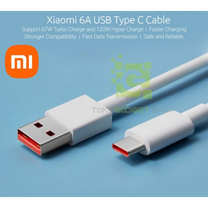 Jual XIAOMI 6A USB Type C Turbo Fast Charge Data Cable Kabel Charger ...