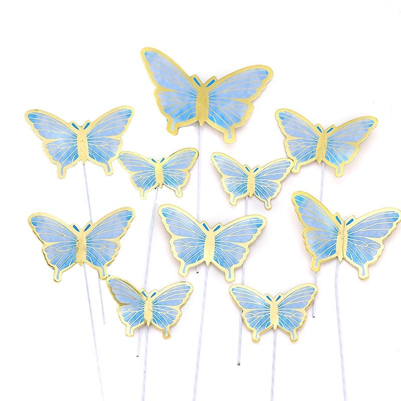Jual cake topper kupu kupu motif 4 hiasan kue tart butterfly gold emas ...