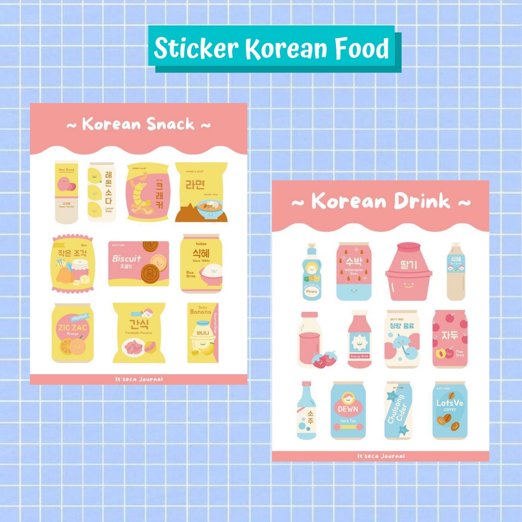 Jual Stiker Lucu Makanan Korea/ Stiker Korean Food/ Sticker Cute Korean ...