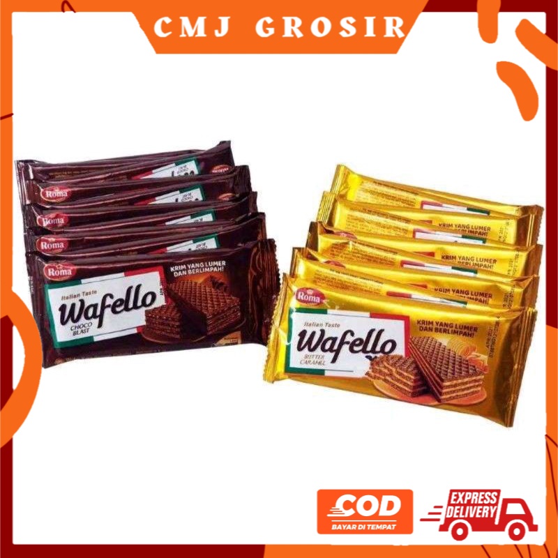 Jual [PACK] ROMA WAFELLO WAFER 1000 PACK ISI 10 PCS CHOCO | BUTTER ...