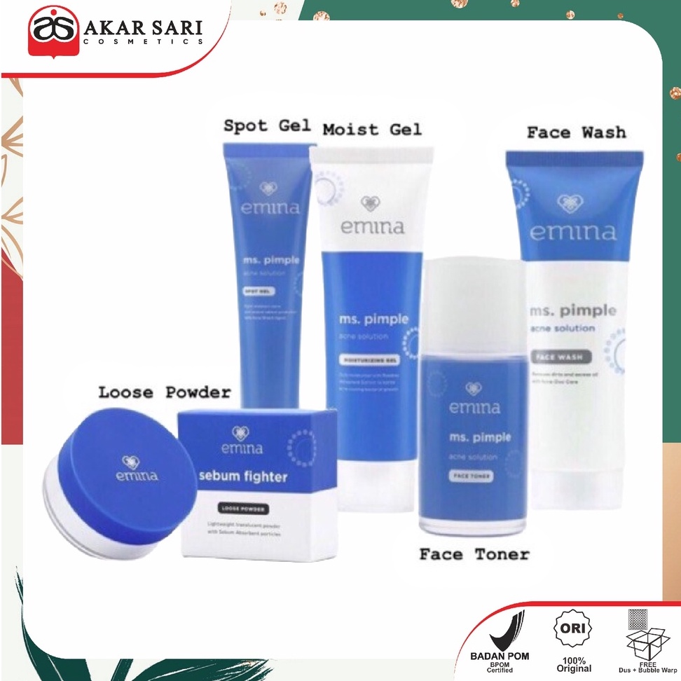 Jual EMINA PAKET KOMPLIT 5 MS. PIMPLE ACNE SOLUTION | Shopee Indonesia