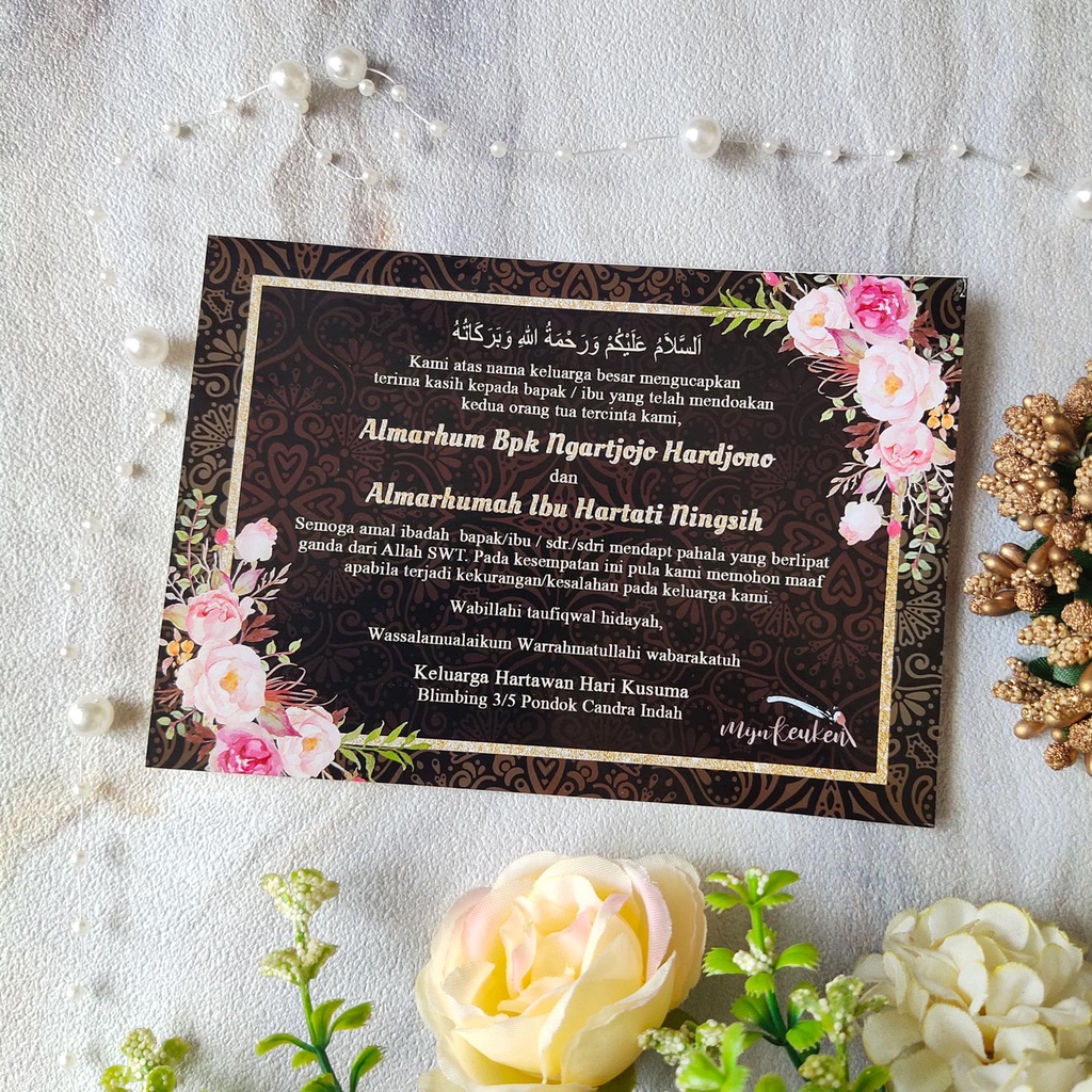 Jual Stiker kartu memperingati 40 / 100 /1000 hari wafat meninggal ...