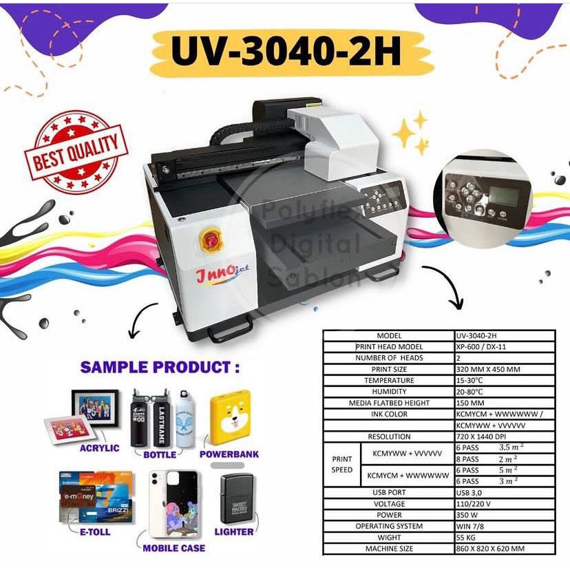 Jual Printer UV Flat Bed A3 Large Format 60cm x 90 cm mesin cetak ...