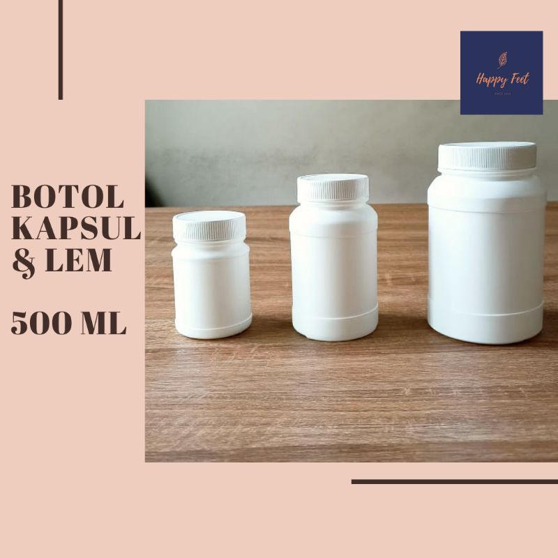 Jual BOTOL KAPSUL / BOTOL LEM 500 ML / HDPE FOOD GRADE | Shopee Indonesia