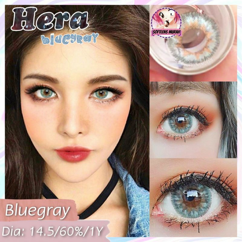 Jual HERA BLUEGRAY softlens biru icy 3 tone ada yellow tint di tengah ...