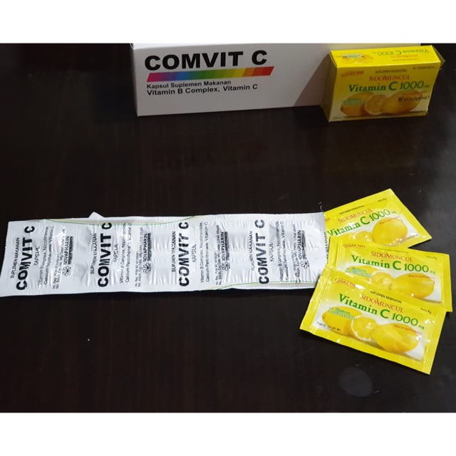 Jual *PAKET CORONA* (1 strip comvit (10 caps) + 3 vit C sidomuncul ...